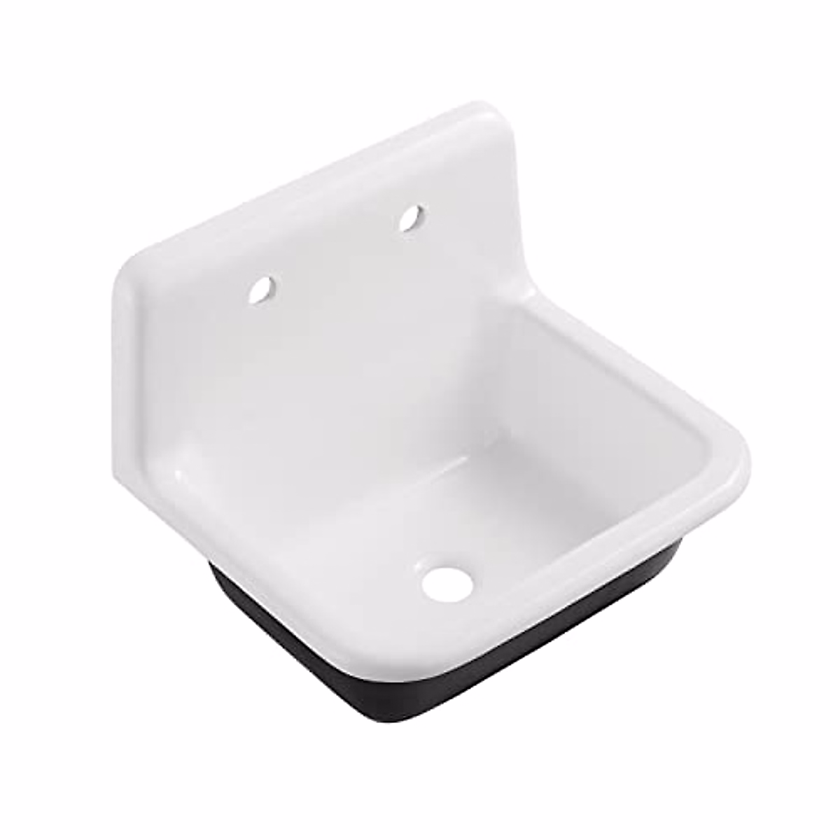 Kingston Brass GCLWS22187 Petra Galley 22" x 18" Cast Iron Wall Mount Utility Sink, White