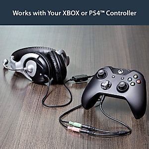 StarTech.com 1m 3.5mm 4 Position TRRS Headset Extension Cable & StarTech.com Headset Adapter, Microphone and Headphone Splitter - Black