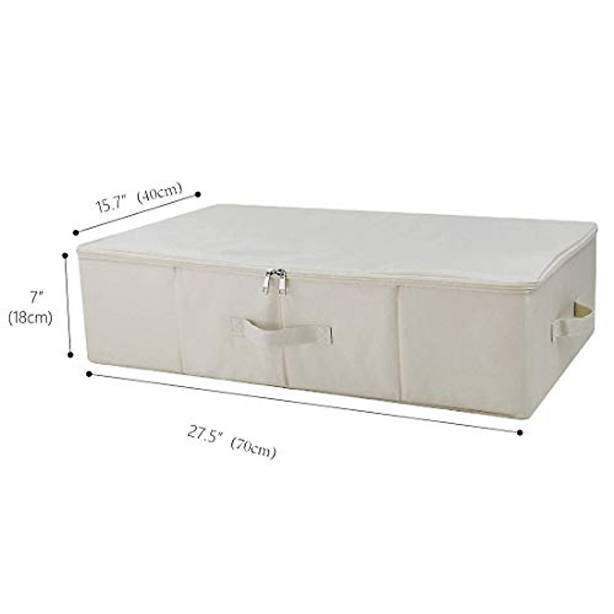 iwill CREATE PRO Underbed Storage Bin, 2pcs Storage Boxes, Zip Lidded, Washable & Folding Design, Beige