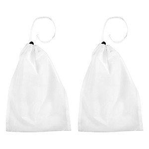 SAVITA 2pcs 8 x 12 Inch Pool Vacuum Bag Replacement, Pull-N-Lock Cord Pool Leaf Vacuum Cleaner Net Bags Fine Smooth Aquarium Filter Bag Fine Mesh for Swimming Pools Ponds and Aquariums