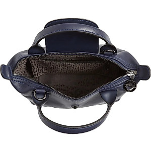 Longchamp Ladies Le Pliage Cuir Mini Top Handle Bag-Navy