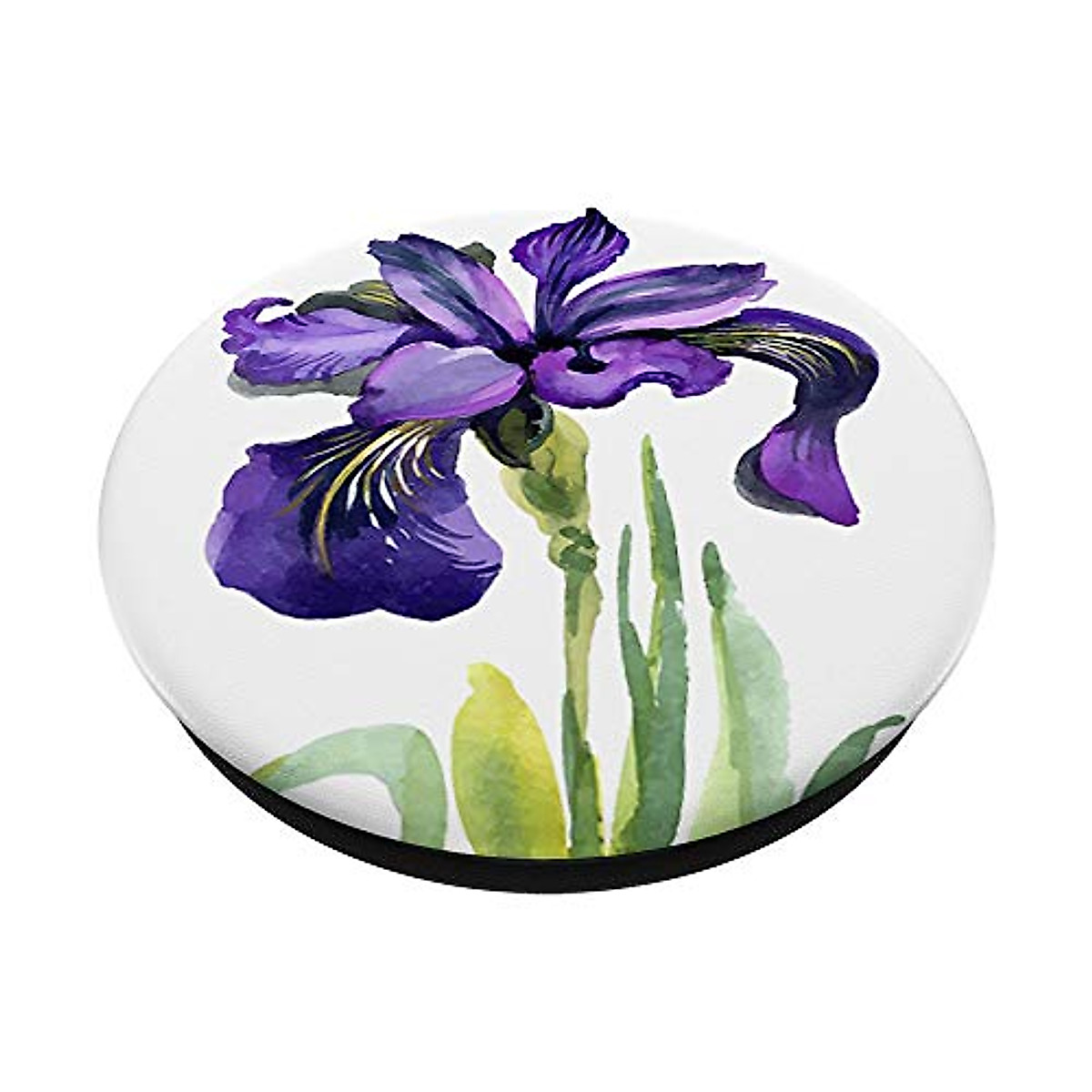 Beautiful Purple Iris Flower Drawn Paints PopSockets PopGrip: Swappable Grip for Phones & Tablets