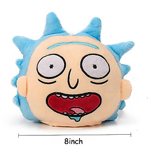 8 Inch Rick & Morty Reversable Plush, Cartoon Character Plush Toy Galactic Reversible Stuffed Plushie Easter Gift for Kids Fans Collect