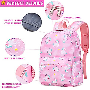 Soekidy Unicorn Toddler Backpack for Girls Cute School Backpack for Girls Kids Backpacks with Lunchbox Animal Cartoon Preschool Backpack Bookbag for Kindergarten