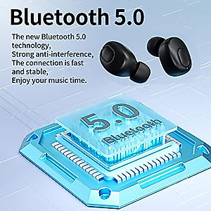 Macaron in Ear Mini Bluetooth Earbuds, Wireless Headphones with Charging Case, Bass Noise Cancelling Sweatproof Sports Headphones Built in Microphone