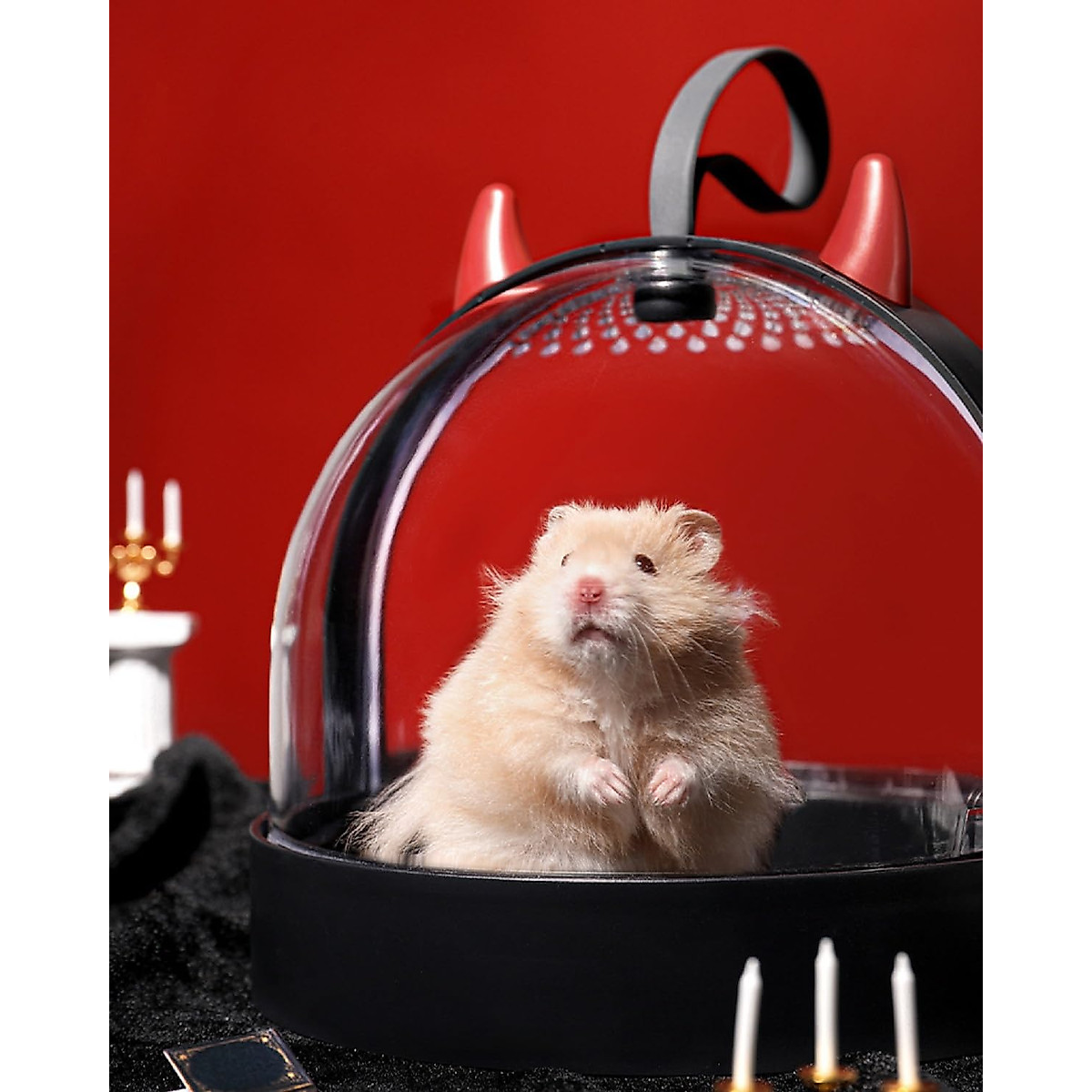 Portable Travel Small Animal Carrier Cage with Water Bottle, Breathable Small Pet Outgoing Bag Case for Hamster Sugar Glider Gerbil Hedgehog Squirrel Lizard Bird Ferrets Chinchilla Guinea Pig