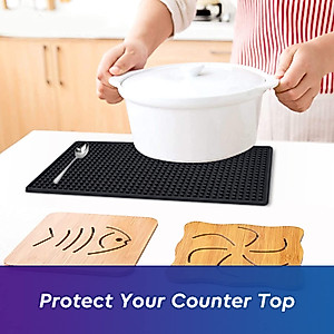 3 Pack Ultimate Small Bar Mat Set - 8mm Thick Anti-Skid Non-Toxic Rubber Bar Mat for Home Bar, Countertop, Restaurants, Coffee Bar Mat - Premium Counter Mats