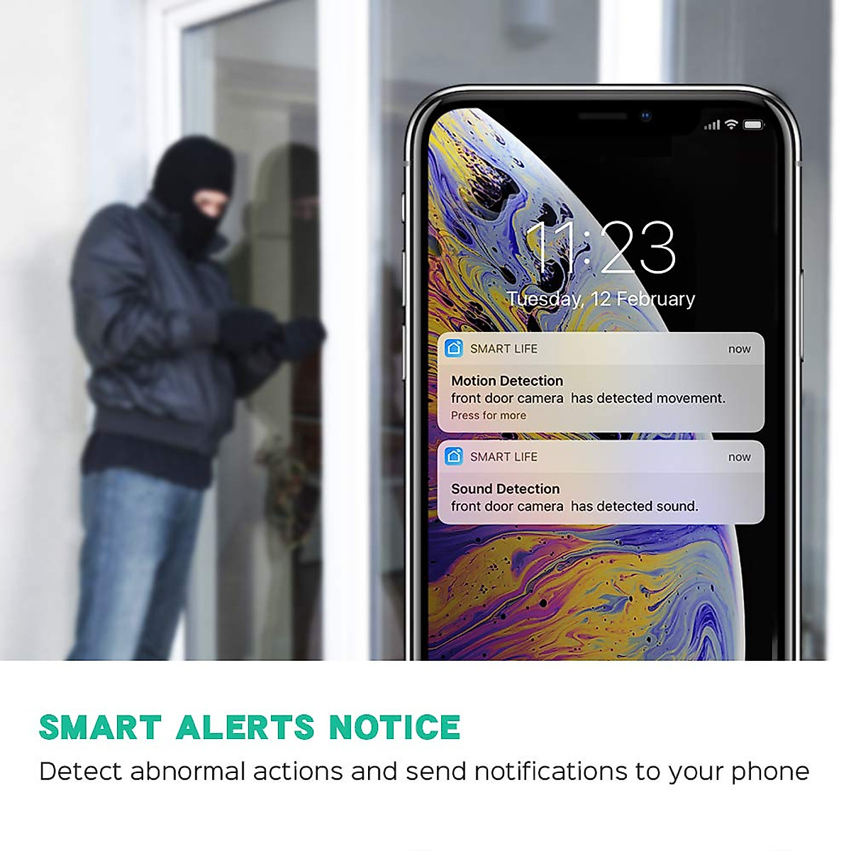 PANAMALAR Outdoor Security Camera, Smart 1080p WiFi IP Camera with Alexa Voice Control, IP65 Waterproof Surveillance System, Night Vision, 2-Way Audio, Motion Detection, Remote Access from Smartphone