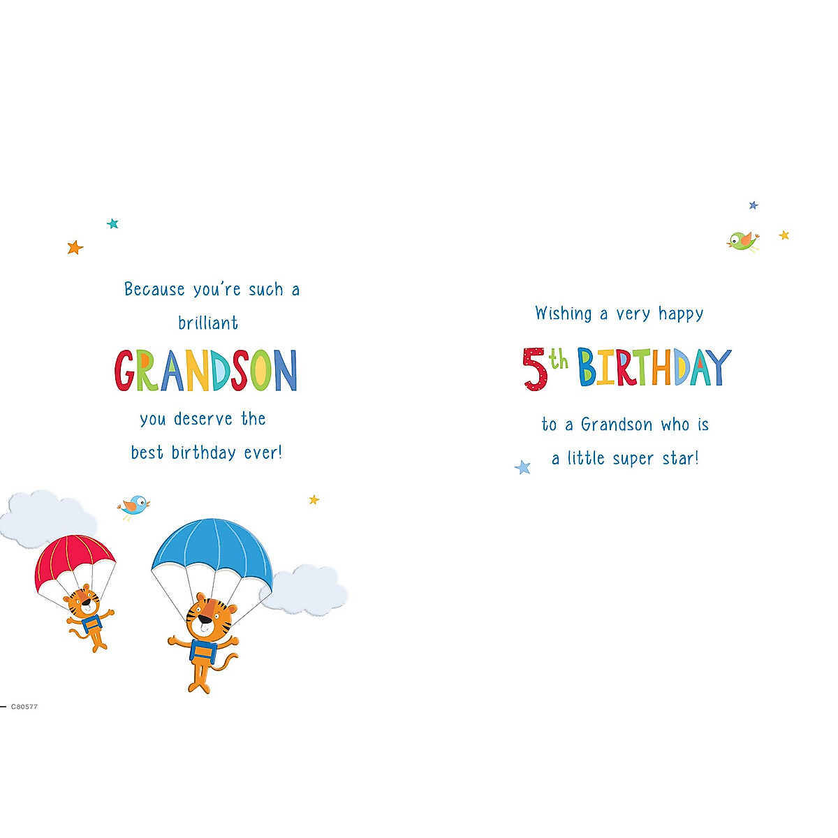 Regal Publishing Juvenile Birthday Card Age 5 Grandson - 9 x 6 inches C80577