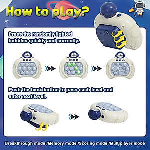 Quick Push Bubble Competitive Game Console Series, Pocket Handheld Games, Quick Push Game Toys, Children's Breakout Speed Push Game Machine Decompression Toy for Kids Ages 3-12 Years Old (Robot)
