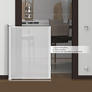 ALSOABA Retractable Baby Gates Extra Wide,120 Inches Extended Mesh Gates for Kids Or Pets，for Dogs Indoor Safety Gate Dog Gates for The House Extra Long Baby Gate f or Stairs Outdoor Large Pet Gate