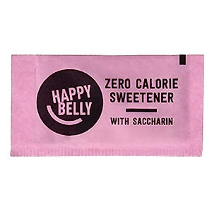 Amazon Brand - Happy Belly Zero Calorie Pink Saccharin Sweetener, Powder, Packet, 35.2 ounce (Pack of 1), (Previously Sugarly Sweet), 1000 Count