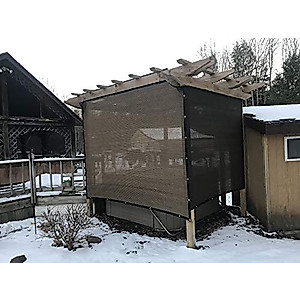 Ifenceview 14' x 5' to 14' x 80' Patio Top Driveway Carport Barn Kennel Yard Garden Plants Crops Shade Cloth Mesh Net Pergola Gazebos Cover Canopy Awning (14' x 9', Brown)