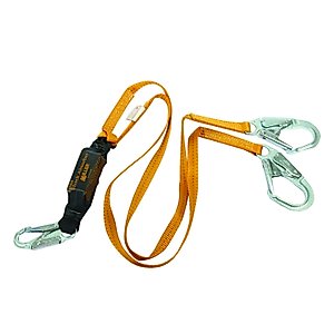 Miller Titan by Honeywell T6123/6FTAF 6-Feet Stretch Double Legged Shock-Absorbing Lanyard with 1-3/4-Inch Locking Rebar Snap Hook on Each Leg