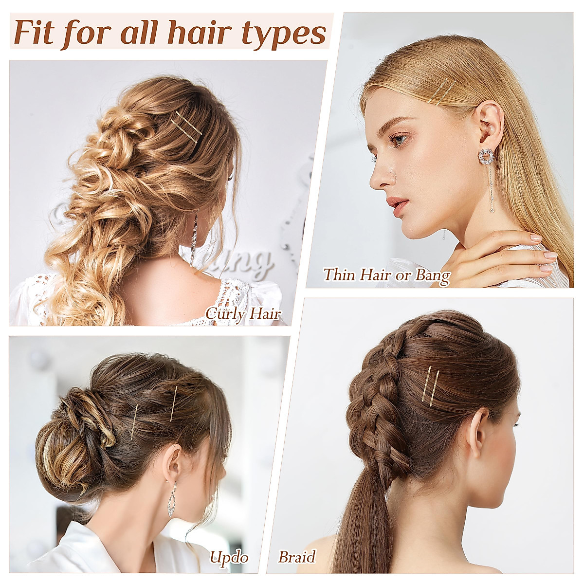 Bobby Pins Blonde Hair, 360 Pcs Blonde Bobby Pins, 2 Inch Premium Bobby Pin, Secure Hold Bobby Pins with store box, Hair Pins for Kids, Girls and Women