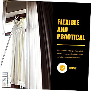 BUGUUYO Stitching Clothes Rail Coat Hooks Heavy Duty Retractable Clothesline Heavy Duty Light Stand Closet Hooks Clothesline Prop Pole Heavy Duty Hangers Splicing Clothing Pole Metal Guide