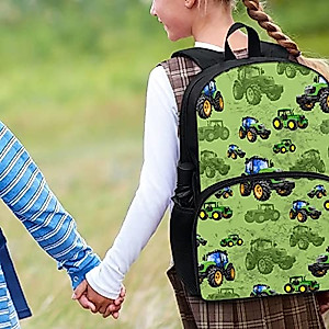 Drydeepin Kids Backpack for Boys Girls Cartoon Farm Truck Tractor Print Elementary Students Bookbag Middle School Bag Lightweight Waterproof Children Travel Bag Backpacks Laptop Bag,17 Inch