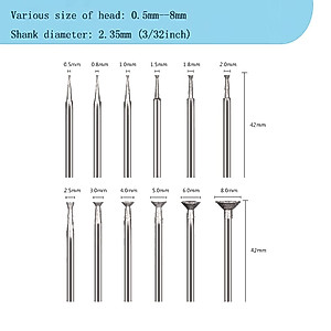 𝐋𝐮𝐨 𝐤𝐞 Bowl Shape Diamond Burr - 3/32'' Shank Diamond Mounted Wire Rounder Bits fits for Rotary Tool Includes Dremel (Pack of 13)