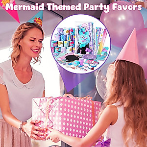 BenLouis 120Pcs Mermaid Party Favors Little Mermaid Pencils Stickers School Stationery Bulk for Kids Mermaid Birthday Decor Baby Shower Candy Goodie Bag Stuffer Classroom Rewards Pinata Supplies