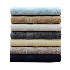 COTTON CRAFT Simplicity Bath Towels Set -7 Pack- 27x52-100% Cotton Bath Towel - Lightweight Absorbent Soft Easy Care Quick Dry Everyday Luxury Hotel Spa Gym Shower Beach Pool Camp Travel Dorm - Multi