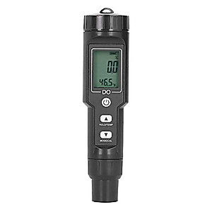 Zerodis Dissolved Oxygen Tester, Digtial Dissolved Oxygen Analyzer with Automatic Temperature Compensation Read Accuracy Pen Shape Multifunction Digital Meter for Swimming Pools Lab