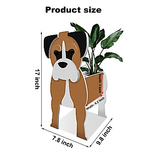 VanFty Dog Planter Boxer Shape Animal Flower Pot Large Dog planters Outdoor Decorations Lovely Gift Desk Storage Box Flowerpot Plant Container Frame for Indoor and Outdoor use
