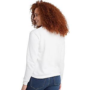Hanes Women's EcoSmart Crewneck Sweatshirt, White, X Large