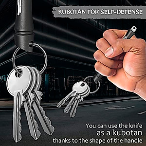 GOOD WORKER Japanese Utility Knife - Letter Opener - Envelope Opener - Mail Opener - Small Black Fixed Blade Knife for Men Women - Kubaton - Secret Santa Gift 130129