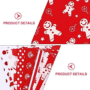 EXCEART Patchwork Fabric 50pcs Christmas Cotton Fabric Christmas Quilting Fabric Bundles Snowflake Santa Tree Patterns for Christmas Holiday DIY Craft Sewing Quilted