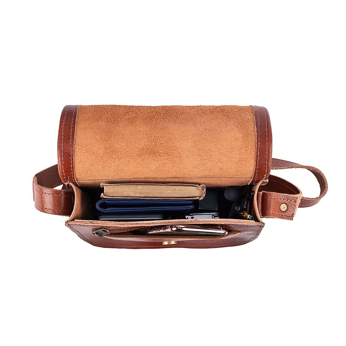 Jerusalem Sandals Small Leather Crossbody Purse - Brown