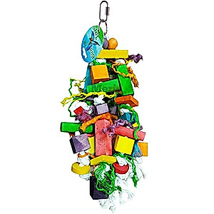 Meric Hamster and Gerbil Chewing and Activity Tool, Colorful Wooden Blocks and Ropes, for Parrots, Squirrels, Ferrets, Guinea Pigs, Chinchillas, 1 Piece per Pack