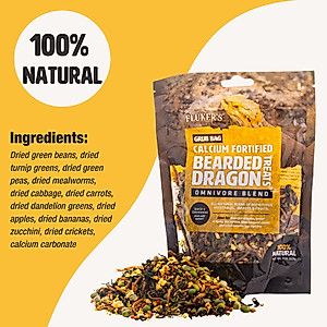Fluker's Grub Bag Calcium Fortified Treats, All Natural Omnivore Blend Packed with Protein, Fruits, and Vegetables, for Bearded Dragons and Reptiles, 4 oz