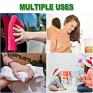 Afaris Christmas Hand Towels 16 x 25 Inch, Pure Cotton Soft Towels for Drying & Cleaning, Xmas Claus Snowman Trees for Bathroom Kitchen Wash Basin,Holiday Home Decor Set of 3(Red, White,Green)