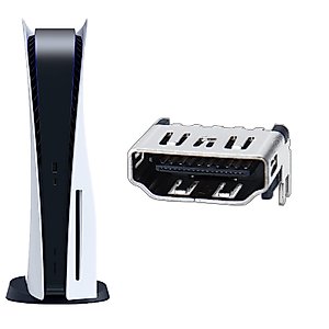 Aosai 1 Pcs HDMI Port Replacement for Sony Playstation 5 PS5 HDMI Display Socket Connector Jack (Silver - 1 Pcs)