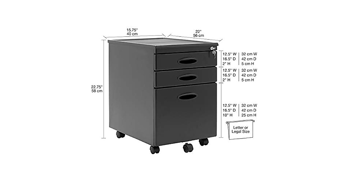 Calico Designs Metal Mobile File Cabinet with Locking Drawers