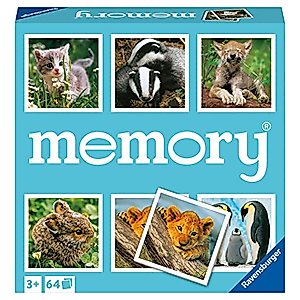 Ravensburger Animal Babies Memory Game - Engaging Picture Matching Game for Kids | Enhances Focus & Memory Skills | Fun for Family Game Night | Ideal for Ages 3 and Up