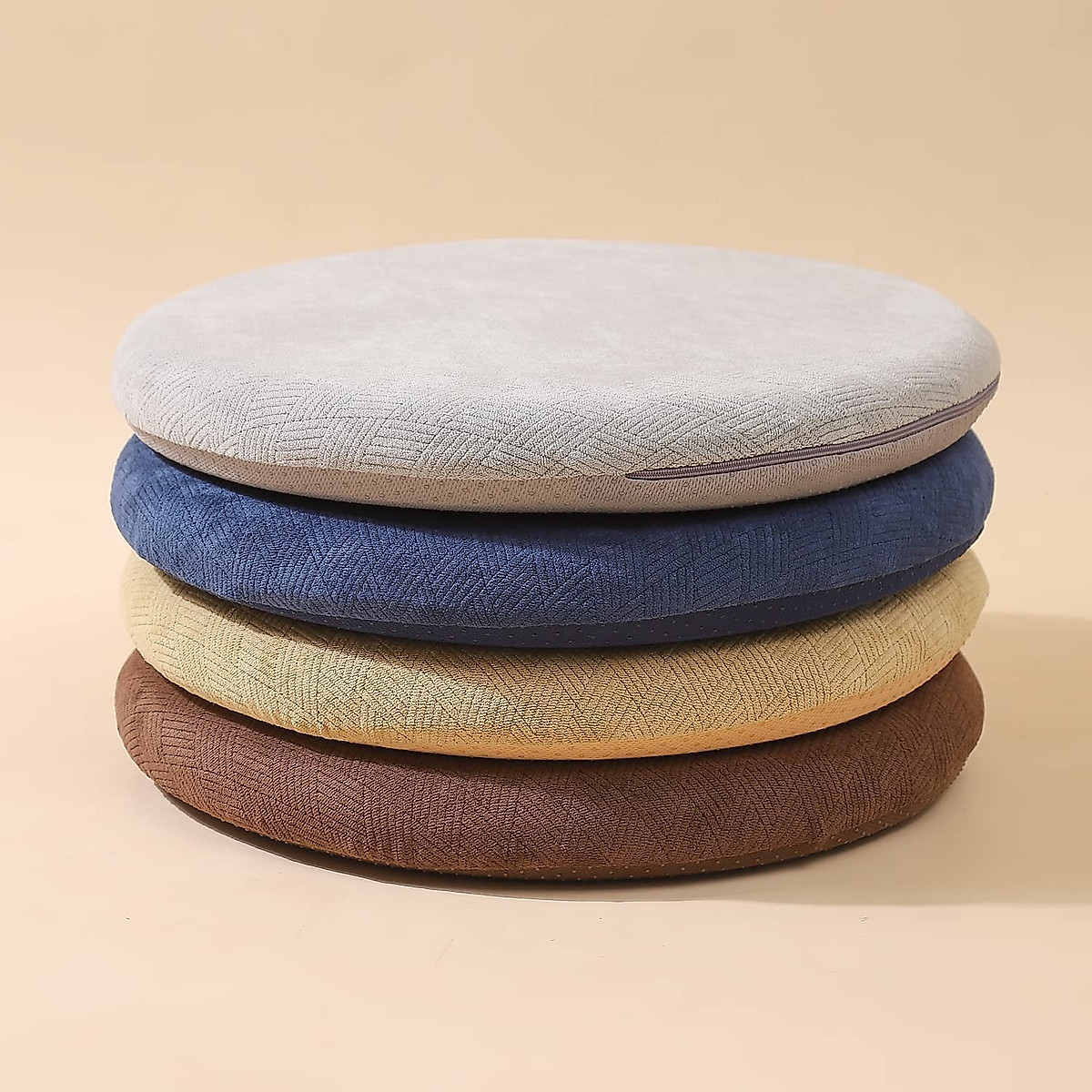 Memory Foam Seat Cushion Slip Resistant Round Stool Cushion,Durable Soft Pad for Office, Dining, Kitchen Chairs (Coffee)