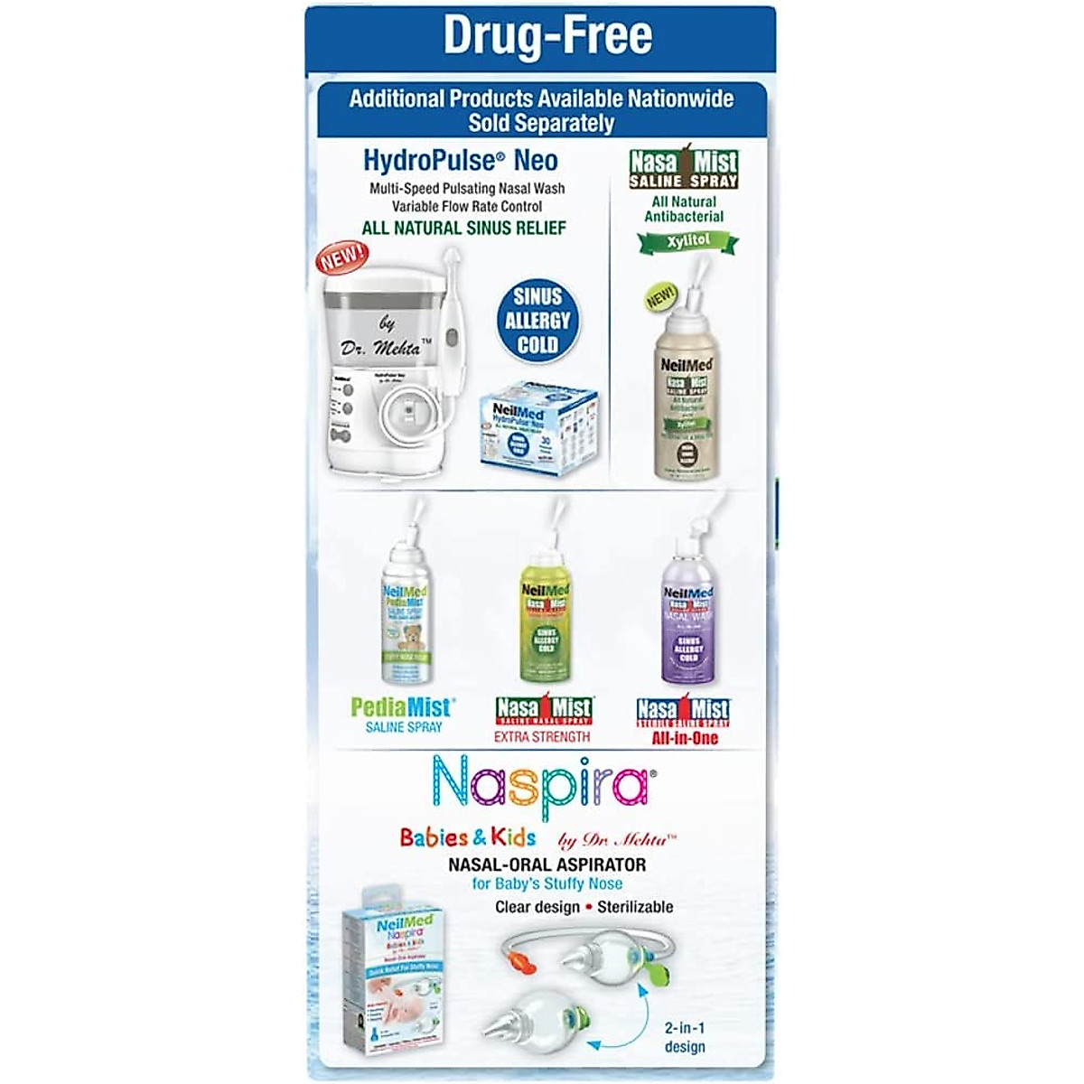 Neilmed Sinus Rinse - Nasal Rinse Refill Kit - 100 per Box