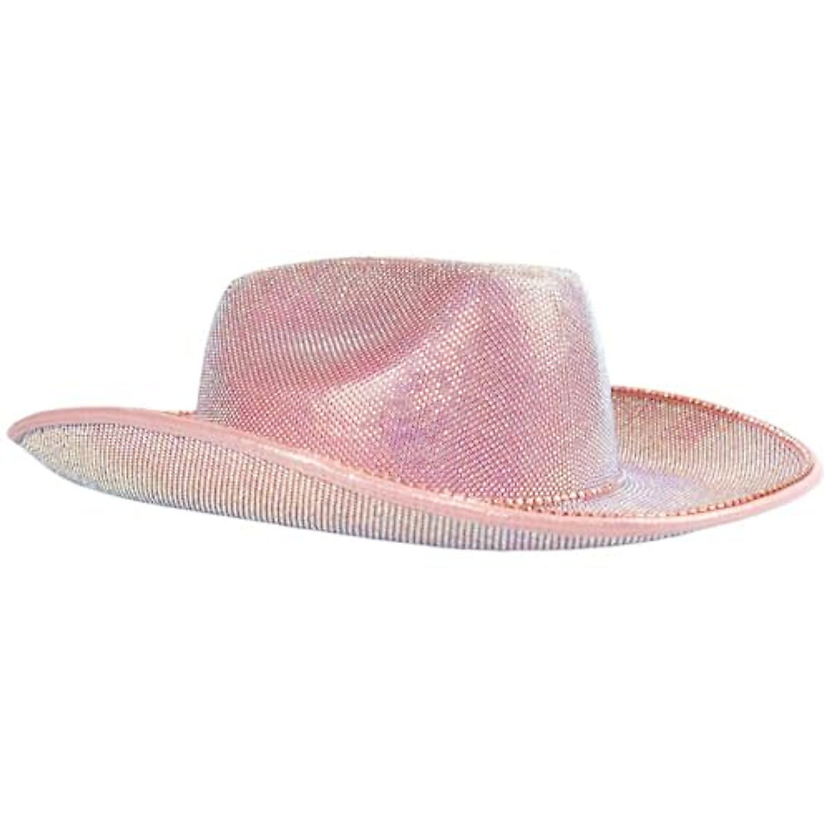 Women's Dazzling Hotfix Rhinestone Western Cowboy Hat | One-Size-Fits-Most | Ideal for Bachelorette Parties, Weddings & More! Pink
