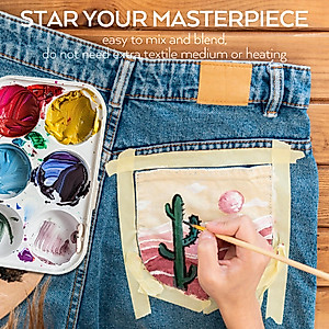 Nicpro Black Fabric Paint for Furniture, 8.45 oz (250 ml) Fabric Paint for Clothes Permanent, Soft Rich Pigment Non-Toxic Textile Paint for Fabric DIY Crafts T-shirts Shoes Jeans for Kid Adult