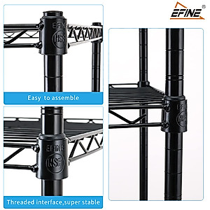 EFINE 5-Shelf Shelving Units and Storage on Wheels with Shelf Liners Set of 5, NSF Certified, Adjustable Carbon Steel Wire Rack for Garage, Kitchen, Office(63H X 30W X 14D)