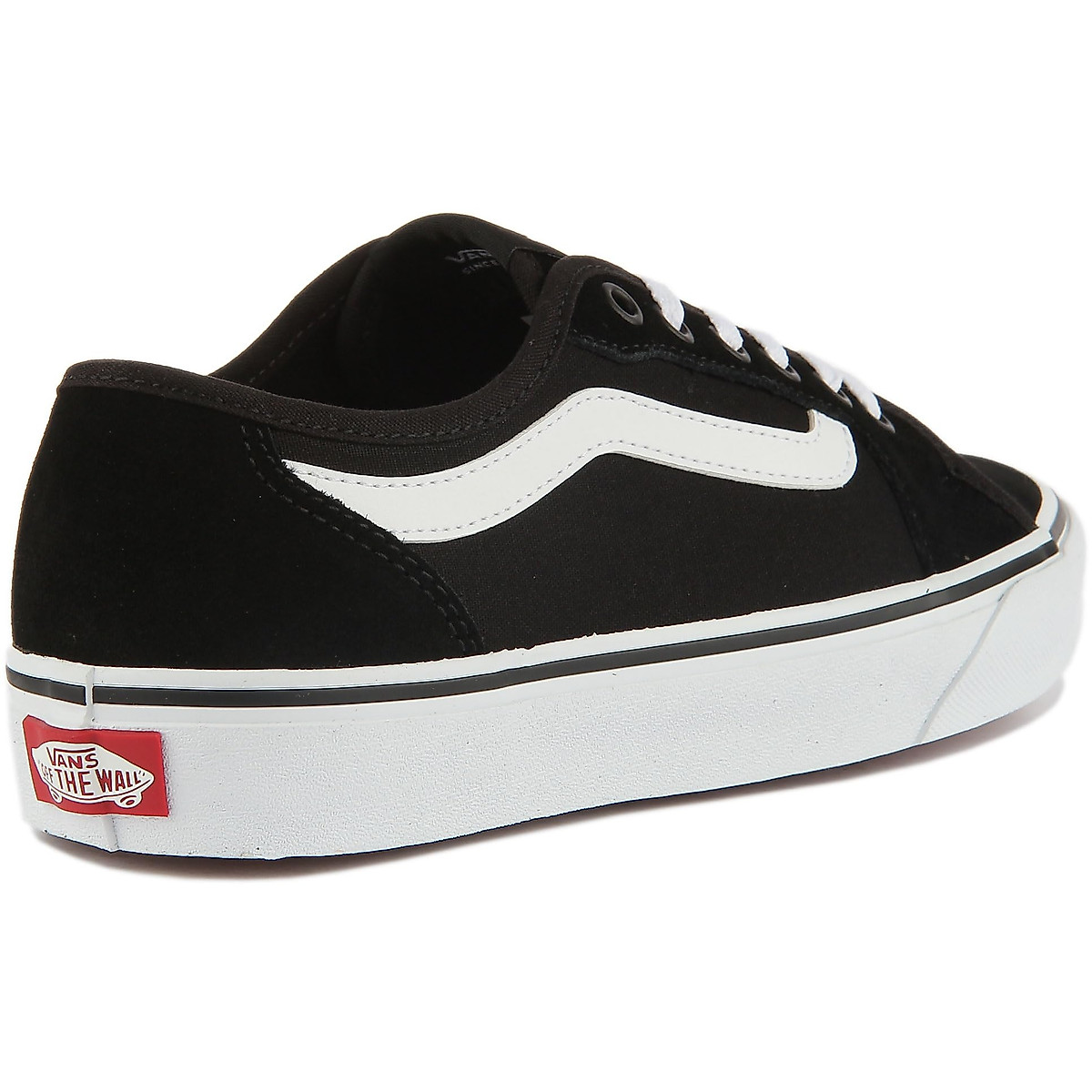 Vans Men's Filmore Decon Sneaker, Suede Canvas Blk White, 11