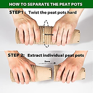 Baxrou 120 Packs 3.15 Inch Peat Pots Plant Starters for Seedling, Biodegradable Herb Seed Starter Pots Kits, Seedling Pots, Garden Germination Nursery Pot wit 30 Plant Labels, 2 Transplant Tools.