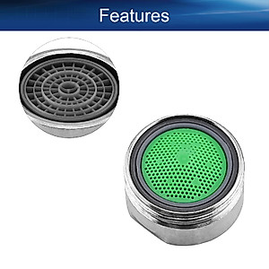 Yinpecly Sink Faucet Aerator, Kitchen Stainless Steel Sink Aerator Replacement Parts, Faucet Adapter with 24mm Male Thread for Kitchen Bathroom, Drawing, 2Pcs