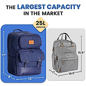 PILLANI Diaper Bag Backpack, Baby Bag for Boys & Girls,Diaper Backpack,Large Baby Diaper Bag for Mom & Travel w/Changing Pad