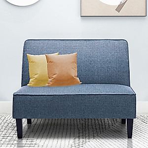 Yongqiang Upholstered Armless Loveseat Settee for Living Room Bedroom Dining Room Small Sofa Couch Banquette Pattern Fabric