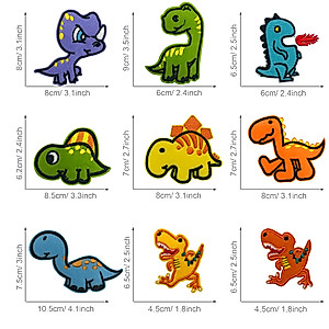 Woohome Iron on Patches, 25 PCS Mixed Dinosaur Appliques Stickers Embroidery Applique Sewing or Iron on for Decoration DIY T-Shirt Hat Coat Dress Sticker