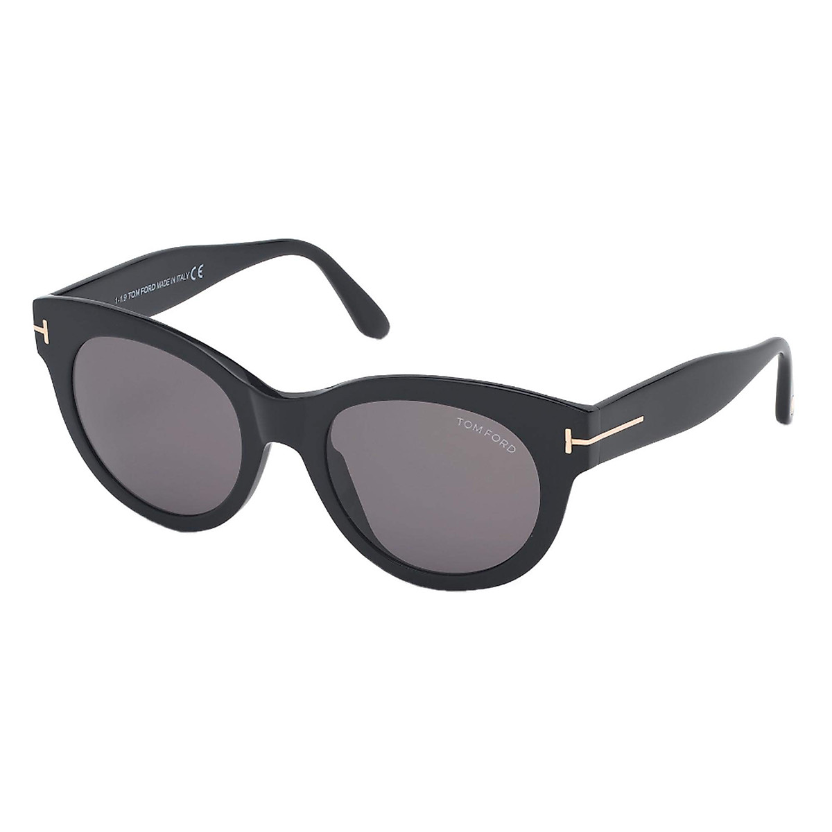 Tom Ford - FT0741 Shiny Black Round Women Sunglasses - 53mm