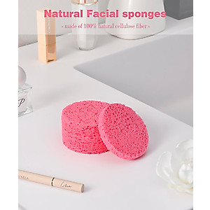 METUUTER 50 PCS Compressed Facial Sponges for Estheticians- 100% Natural Cellulose Face Sponge Professional Cosmetic Spa Sponges for Face Cleansing, Massage, Pore Exfoliating, Mask, Makeup Removal
