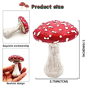 HOWFIELD Mushroom Decor Outdoor Garden Statue - Resin Miniature Figurines Fairy Garden Accessories Decor Lawn Ornaments